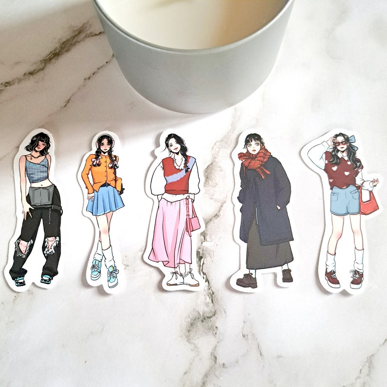 Fashion Girl Sticker Pack| Pack of 5| Waterproof Vinyl Stickers| Phone ...