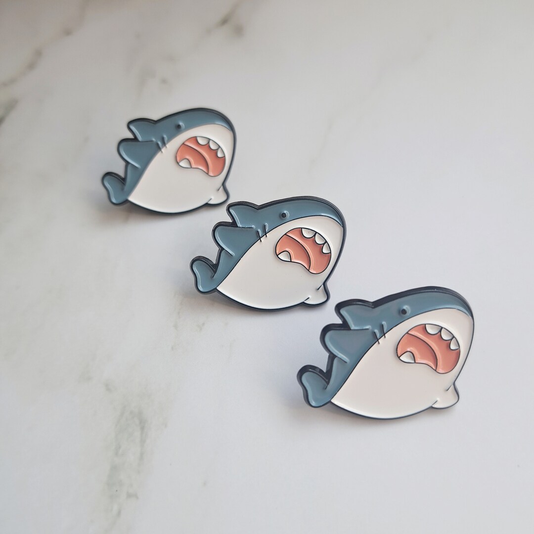 Cartoon Shark Enamel Pin| Marine Life Accessory - Etsy