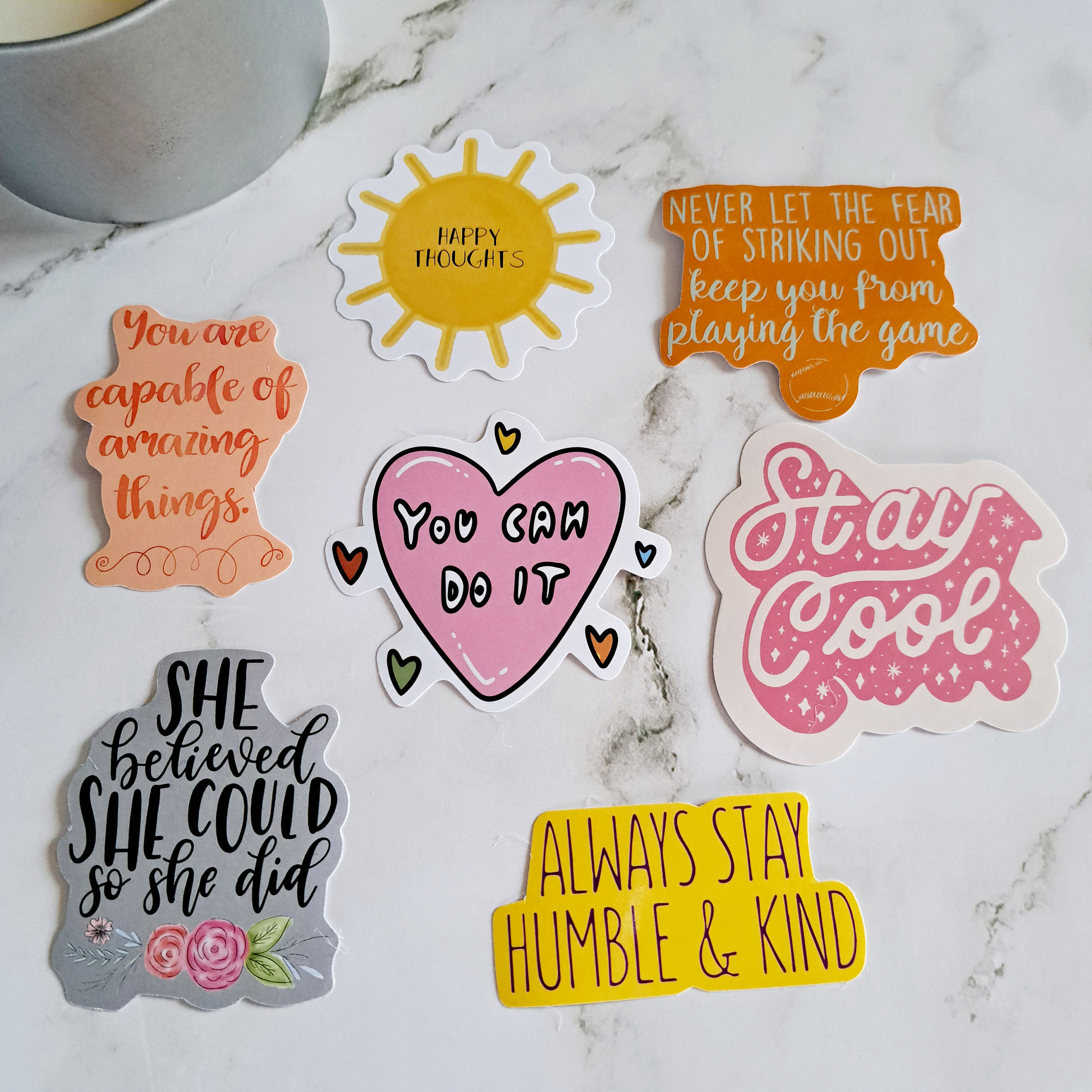 Motivational Quote Stickers Pack of 5 Inspirational Words Waterproof ...