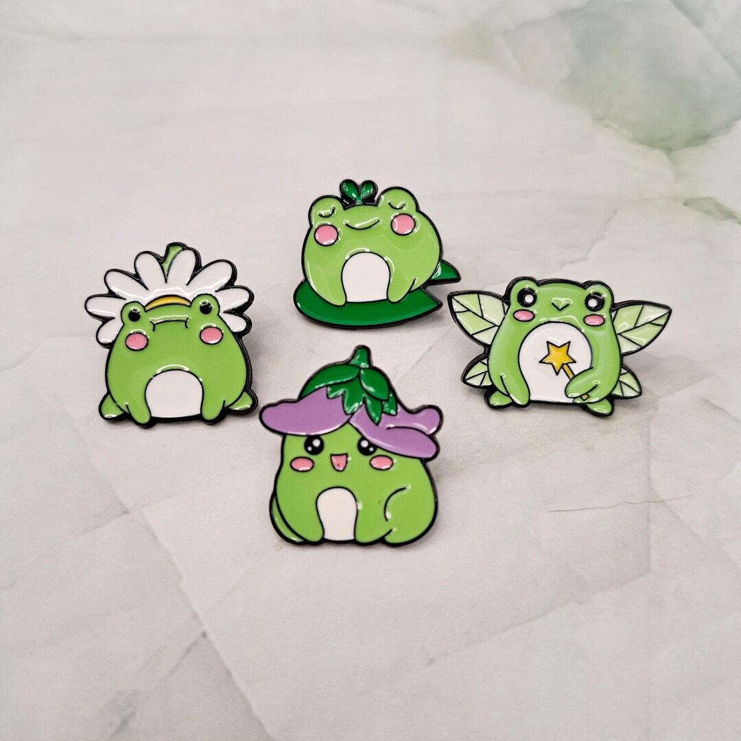 Cute Enamel Frog Pins| Cartoon Bag Accessory - Etsy