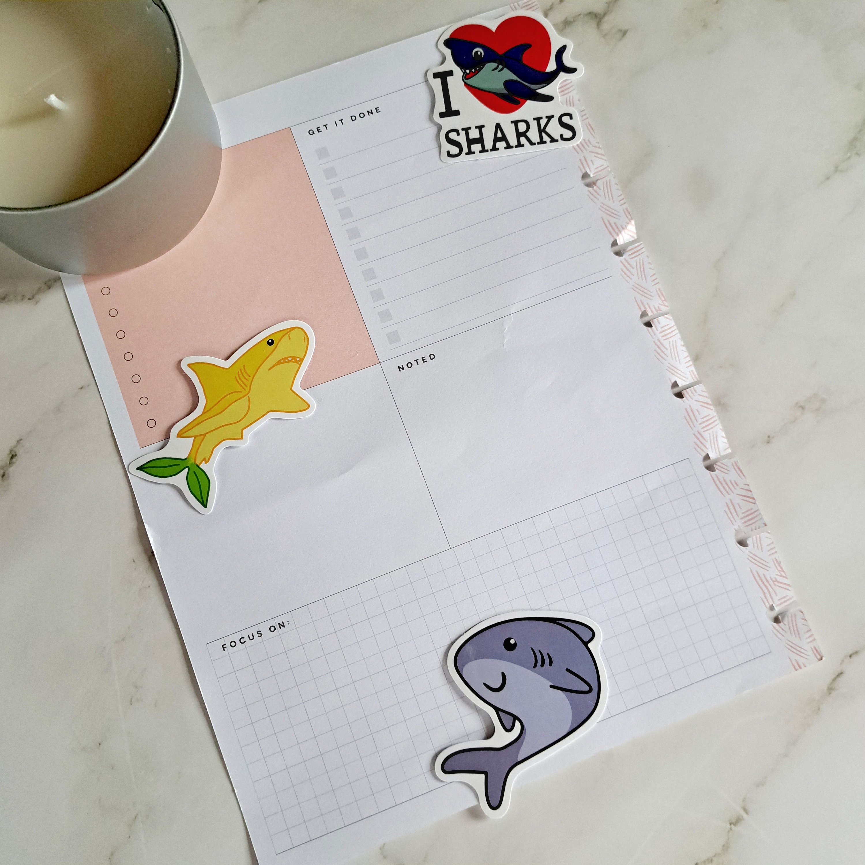 Cartoon Shark Sticker Pack Pack of 5 Notebook Phone Case Laptop - Etsy