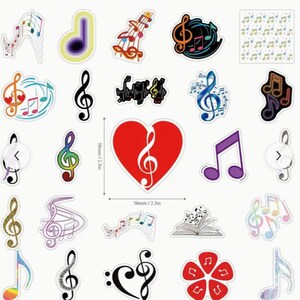 Vinyl Music Note Sticker Pack| Pack of 5| Waterproof Music Stickers ...