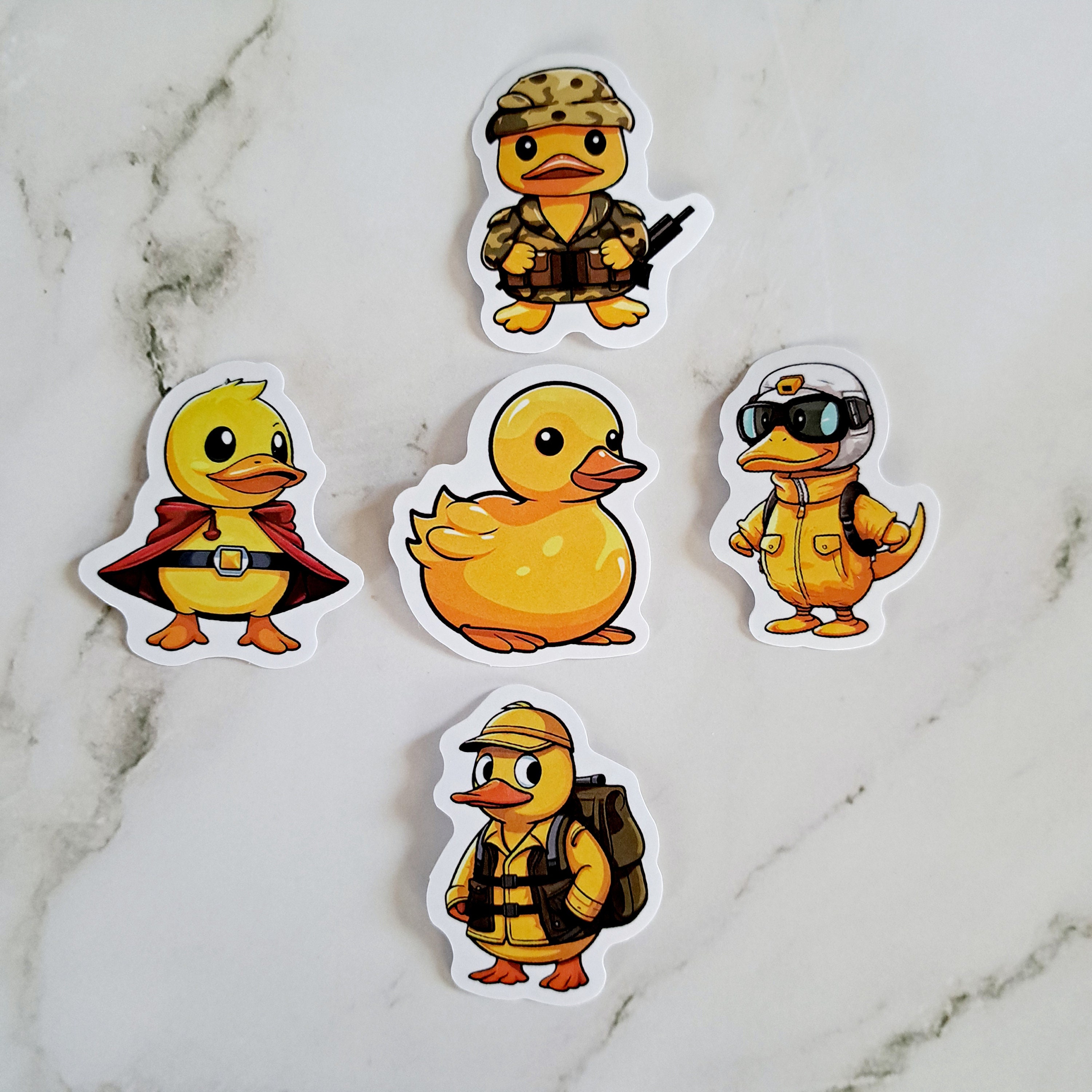Vinyl Rubber Duck Sticker Pack Pack of 5 Cartoon Character Rubber ...