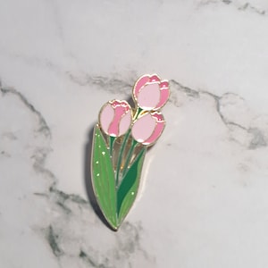 Pink Enamel Tulip Pin| Flower Accessory - Etsy