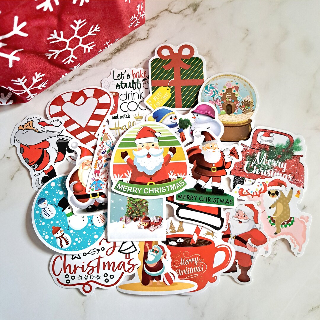 Christmas Sticker Pack| Pack of 5l Holiday Stickers| Water Bottle ...