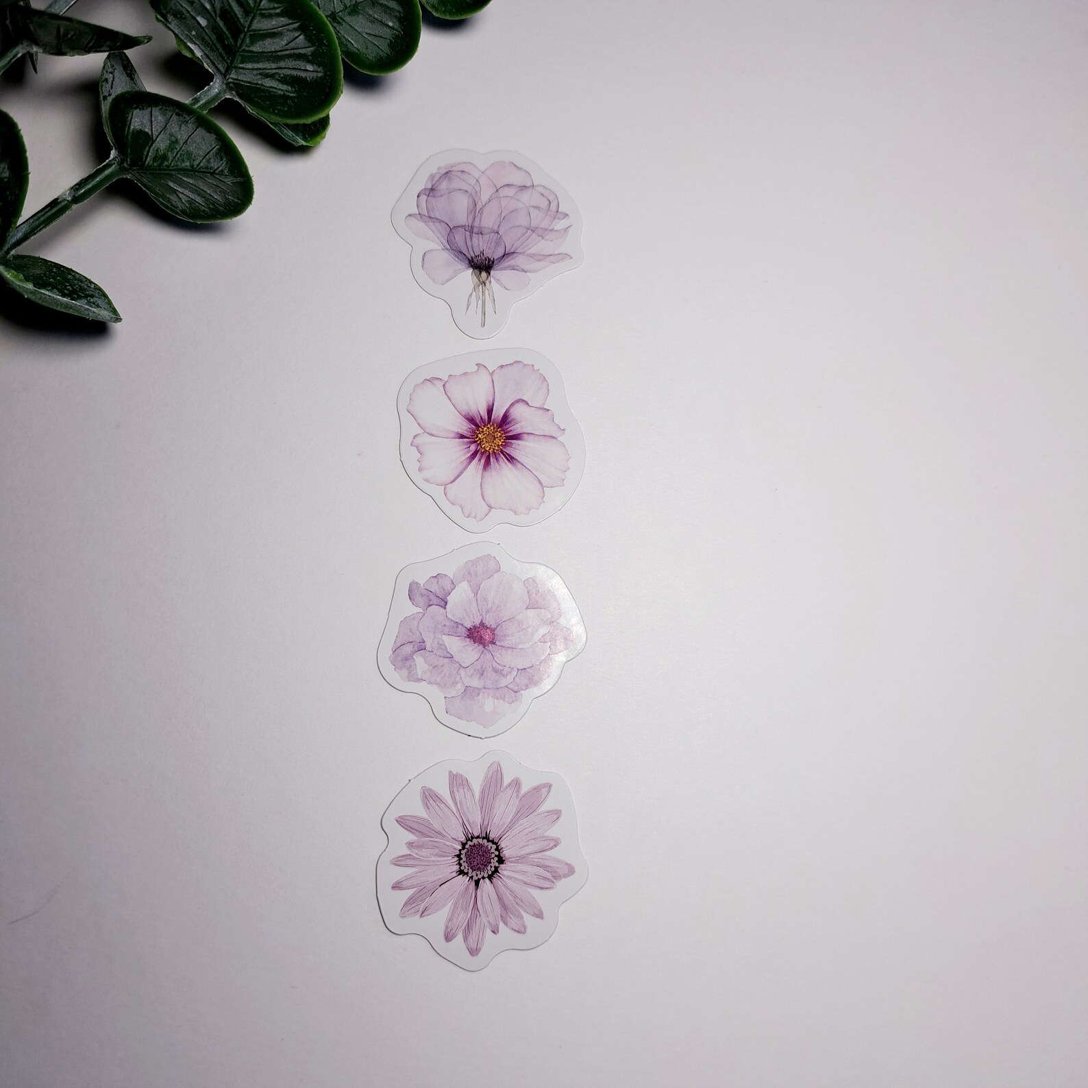 Mini Purple Flower Sticker Pack Pack of 6 Floral Planner Stickers ...