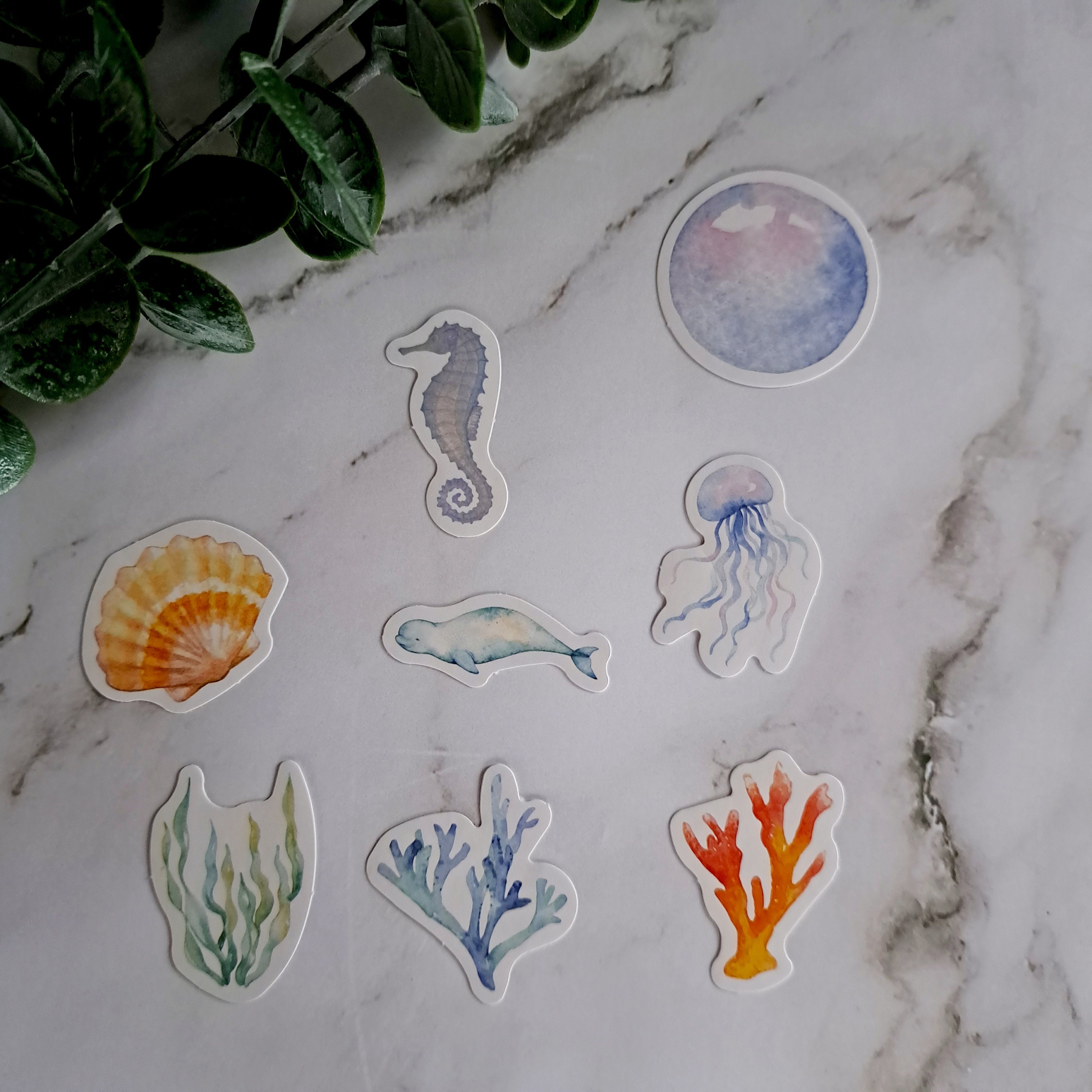 Mini Ocean Creatures Sticker Pack Pack of 6 Cute Marine - Etsy