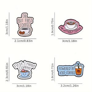 Coffee Themed Enamel Pin| Latte Inspired Bag Accessory - Etsy