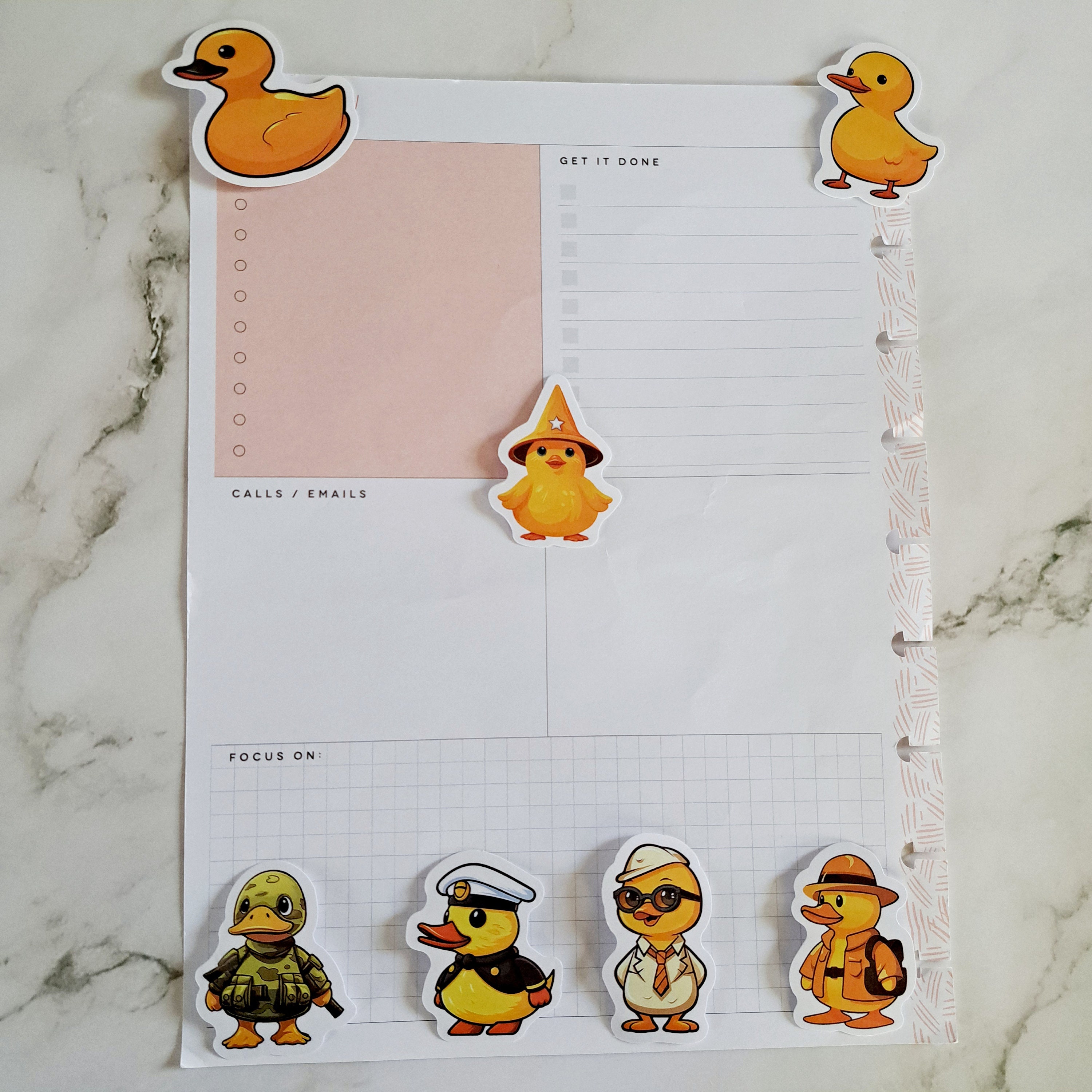 Vinyl Rubber Duck Sticker Pack Pack of 5 Cartoon Character Rubber ...