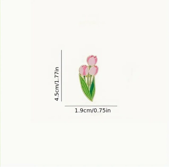 Pink Enamel Tulip Pin| Flower Accessory - Etsy