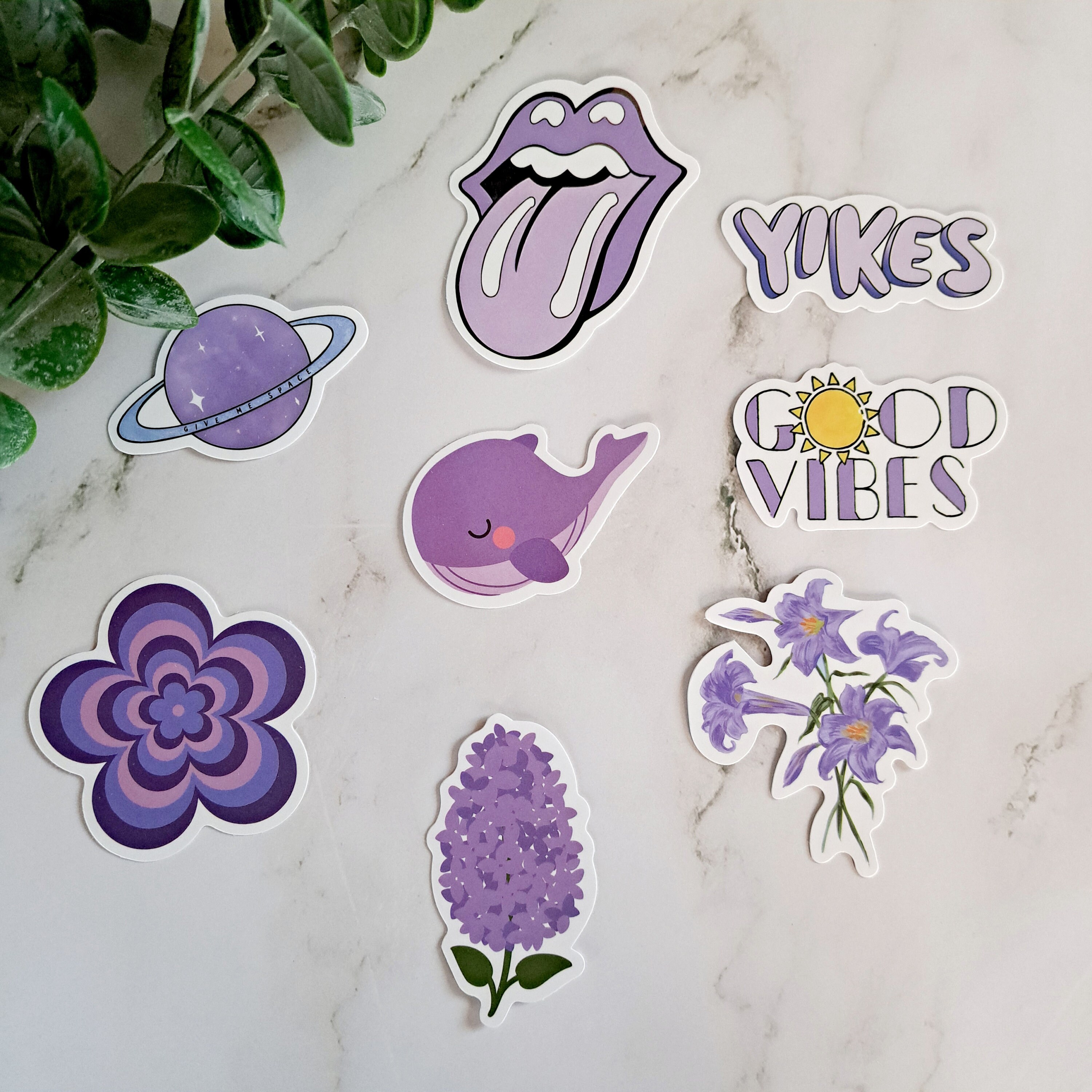Vinyl Purple Sticker Pack Pack of 5 Random Waterproof Stickers Water ...