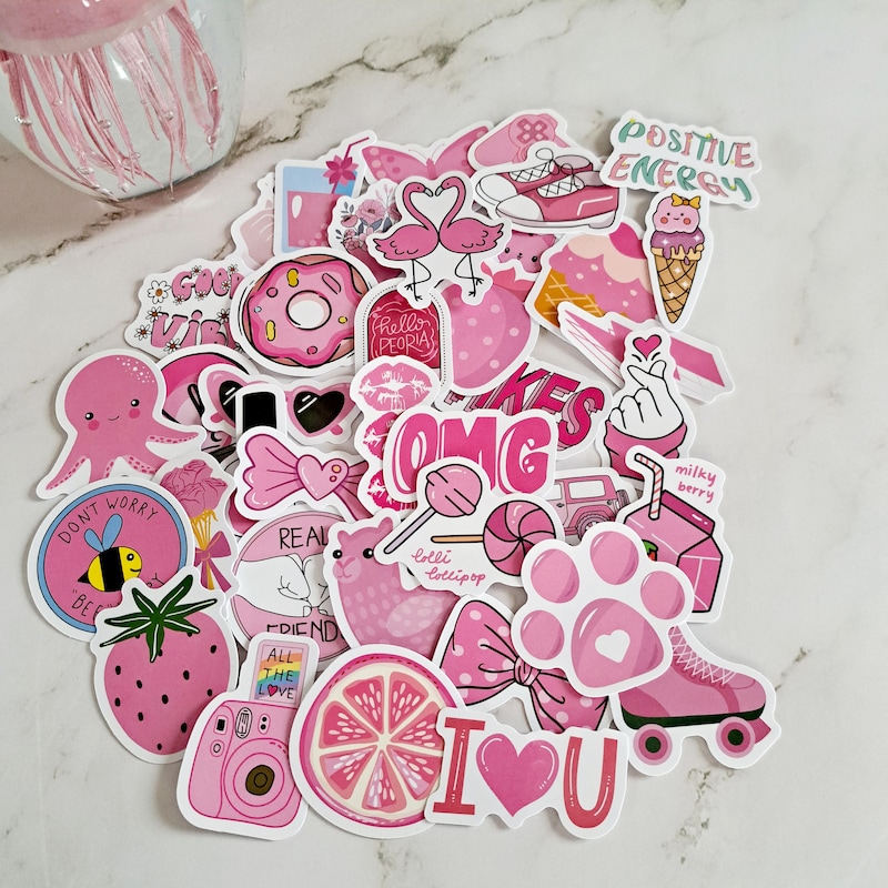Preppy Pink Stickers - Etsy