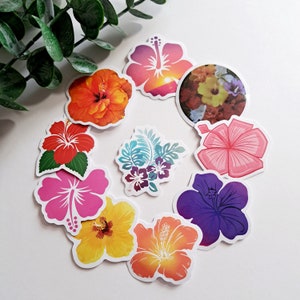 Hibiscus Flower Sticker Pack| Pack of 5| Floral Planner Stickers ...
