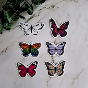 Vinyl Butterfly Sticker Pack| Pack of 5| Colorful Planner Stickers ...