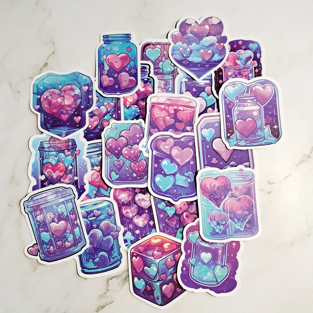 Bubble Heart Sticker Pack| Pack of 5| Waterproof Vinyl Stickers ...