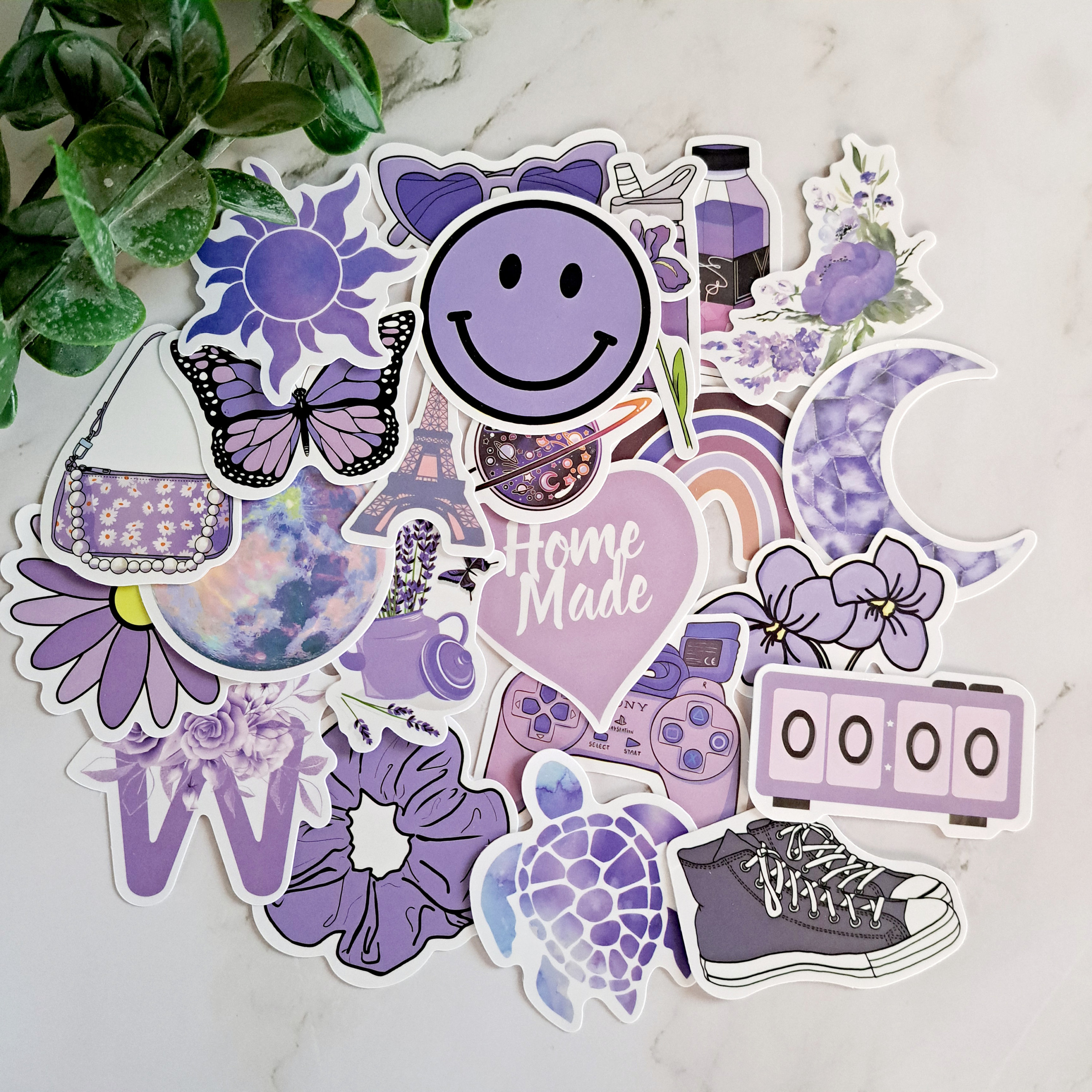 Vinyl Purple Sticker Pack Pack of 5 Random Waterproof Stickers Water ...