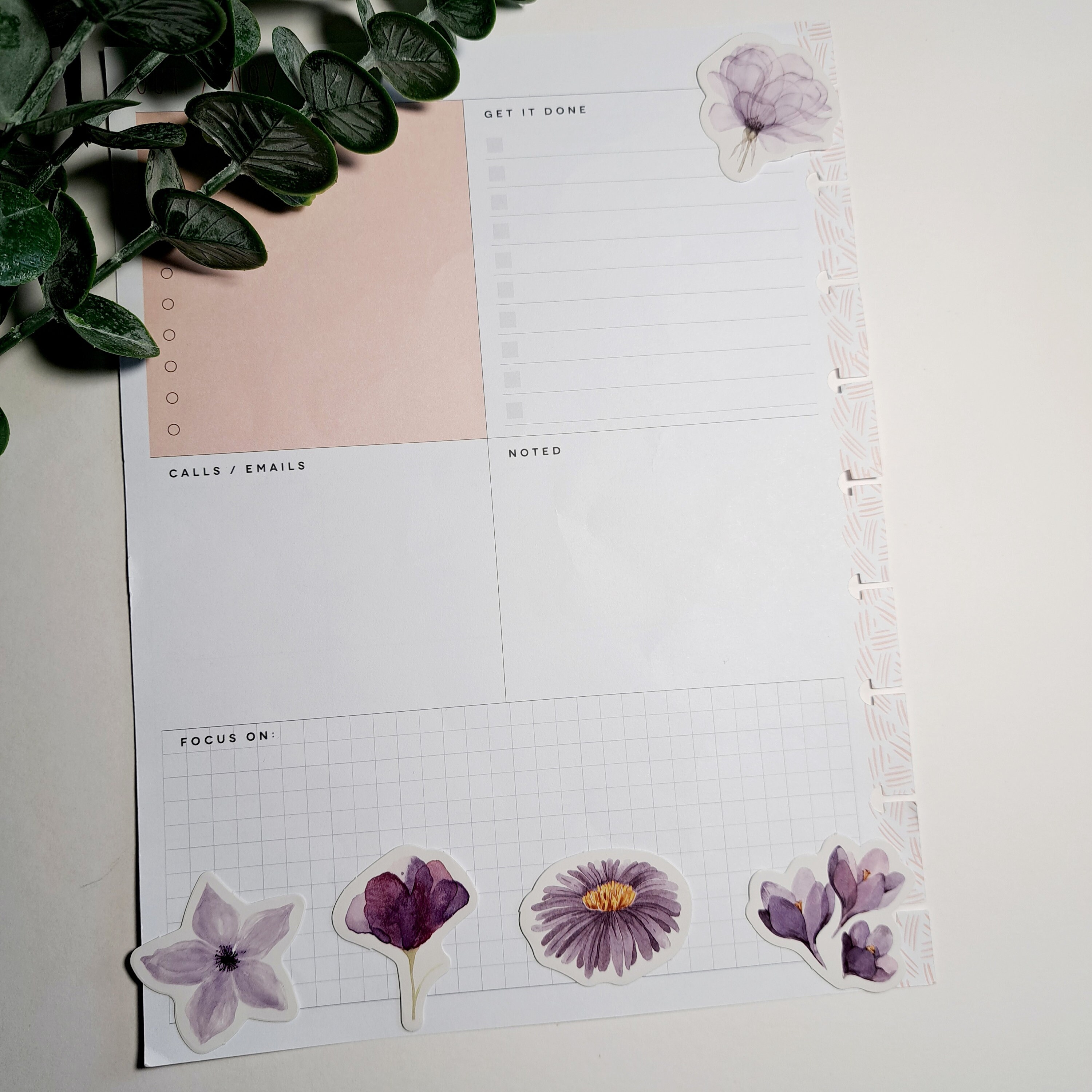 Mini Purple Flower Sticker Pack Pack of 6 Floral Planner Stickers ...