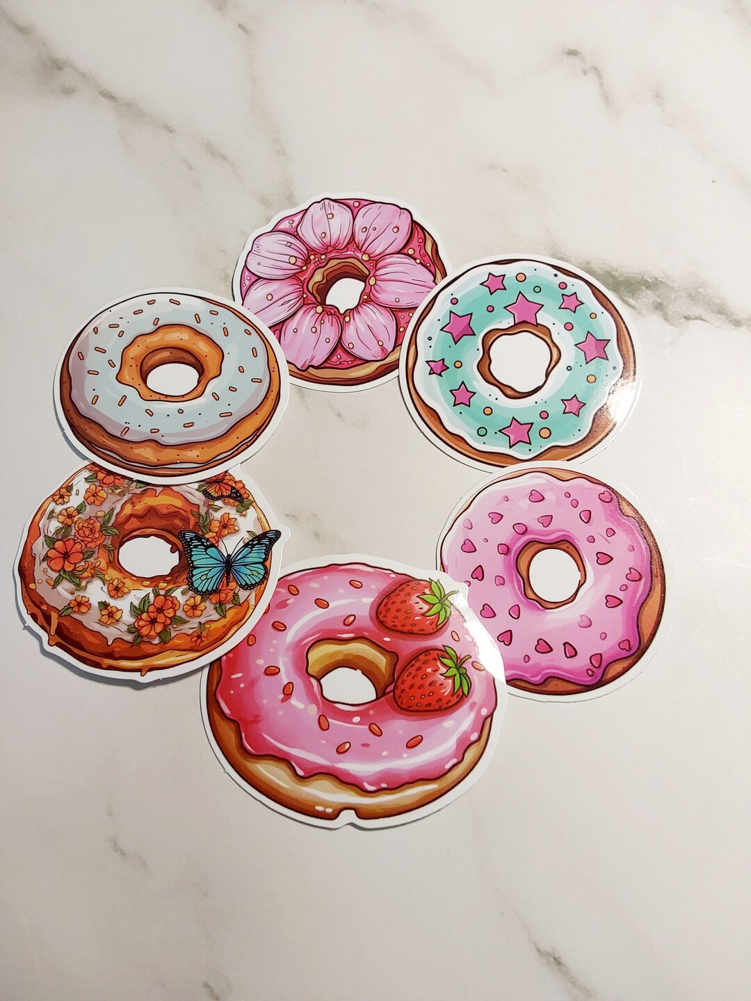 Cartoon Doughnut Stickers| Pack of 5| Notebook| Laptop| Phone Case - Etsy