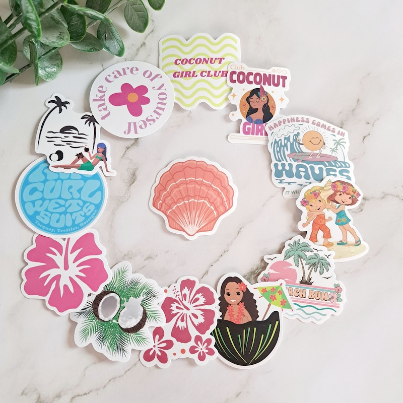 Beach Themed Stickers - Etsy