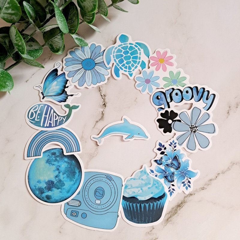 Blue Stickers - Etsy