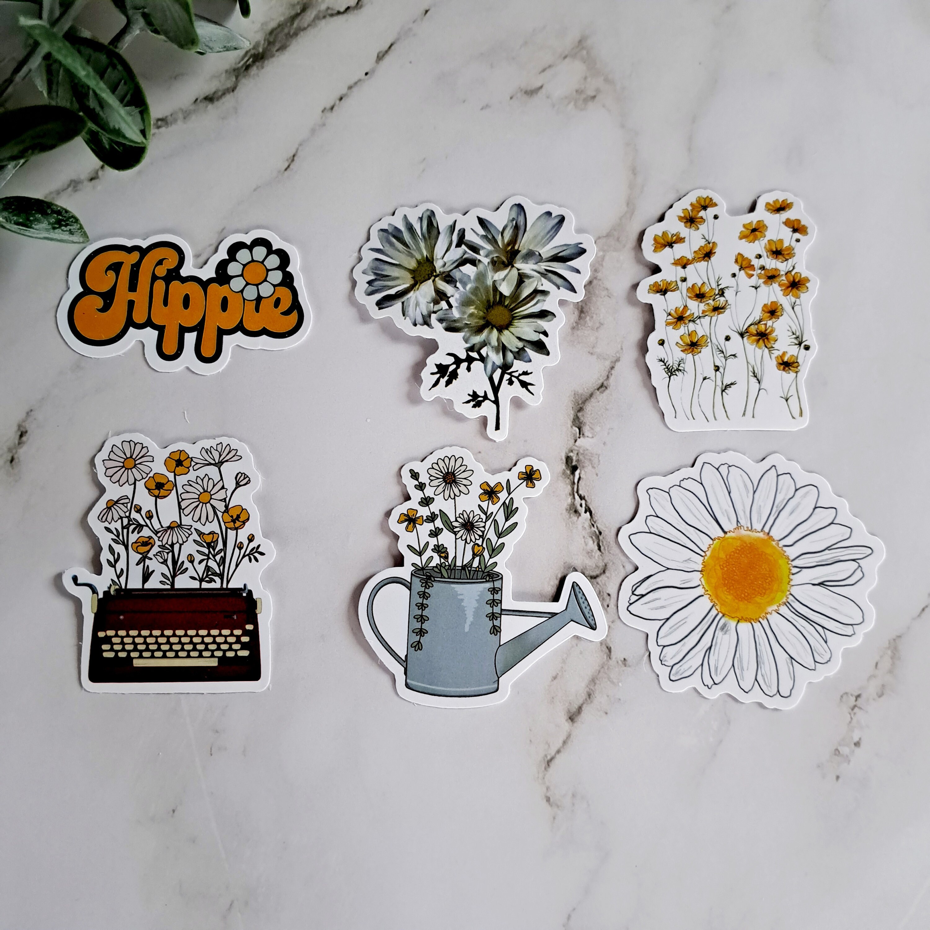 Waterproof Daisy Sticker Pack Pack of 5 Cute Flower - Etsy