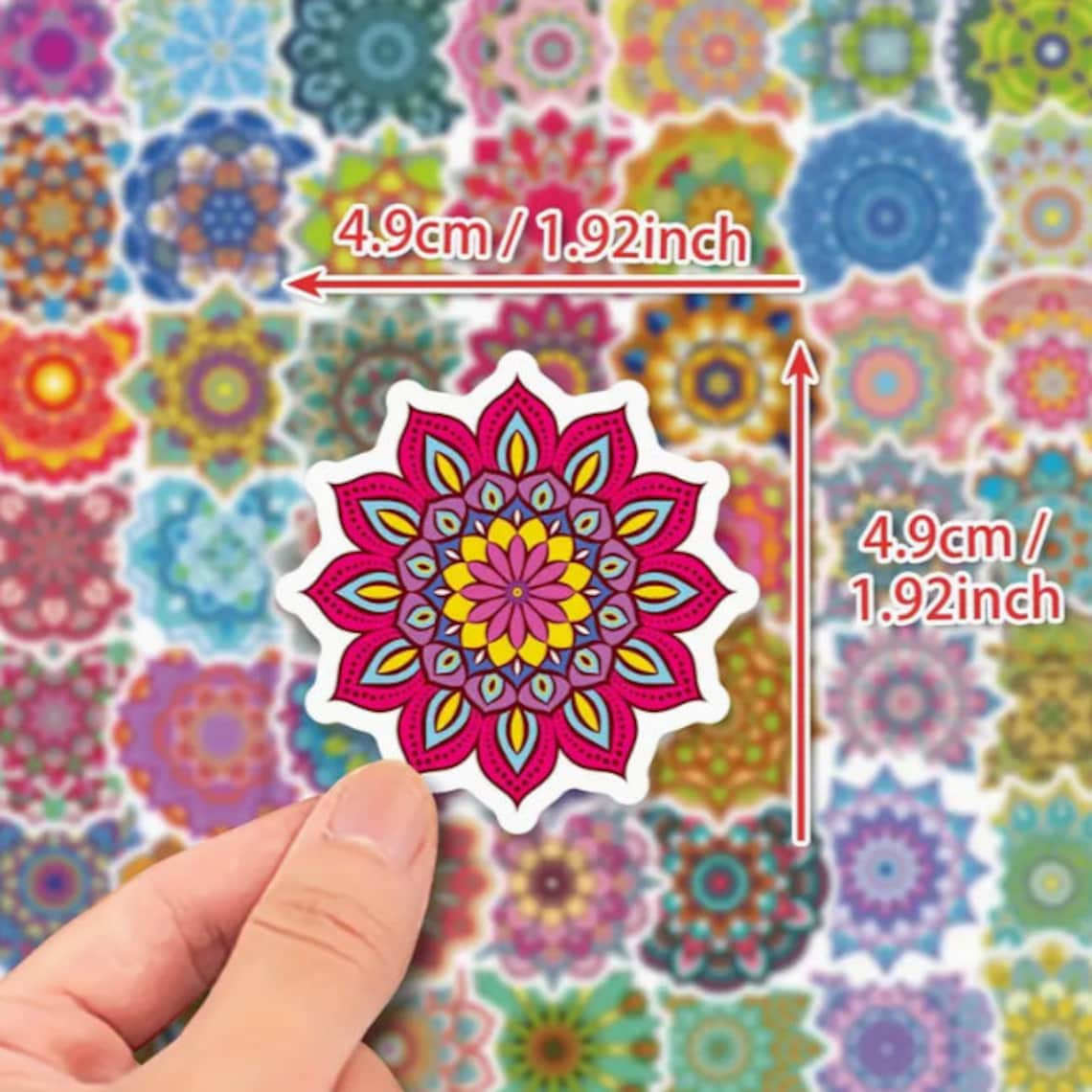Vibrant Mandala Sticker Pack| Pack of 5| Planner Stickers| Notebook ...