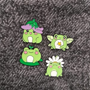 Cute Enamel Frog Pins| Cartoon Bag Accessory - Etsy