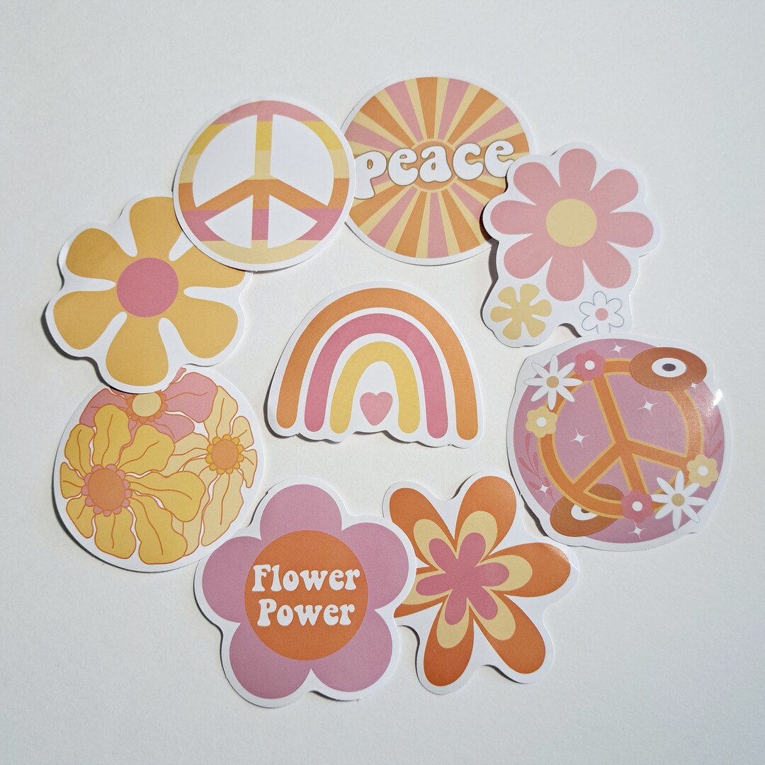 Colorful Boho Vinyl Sticker Pack| Pack of 5| Hippie Planner Stickers ...