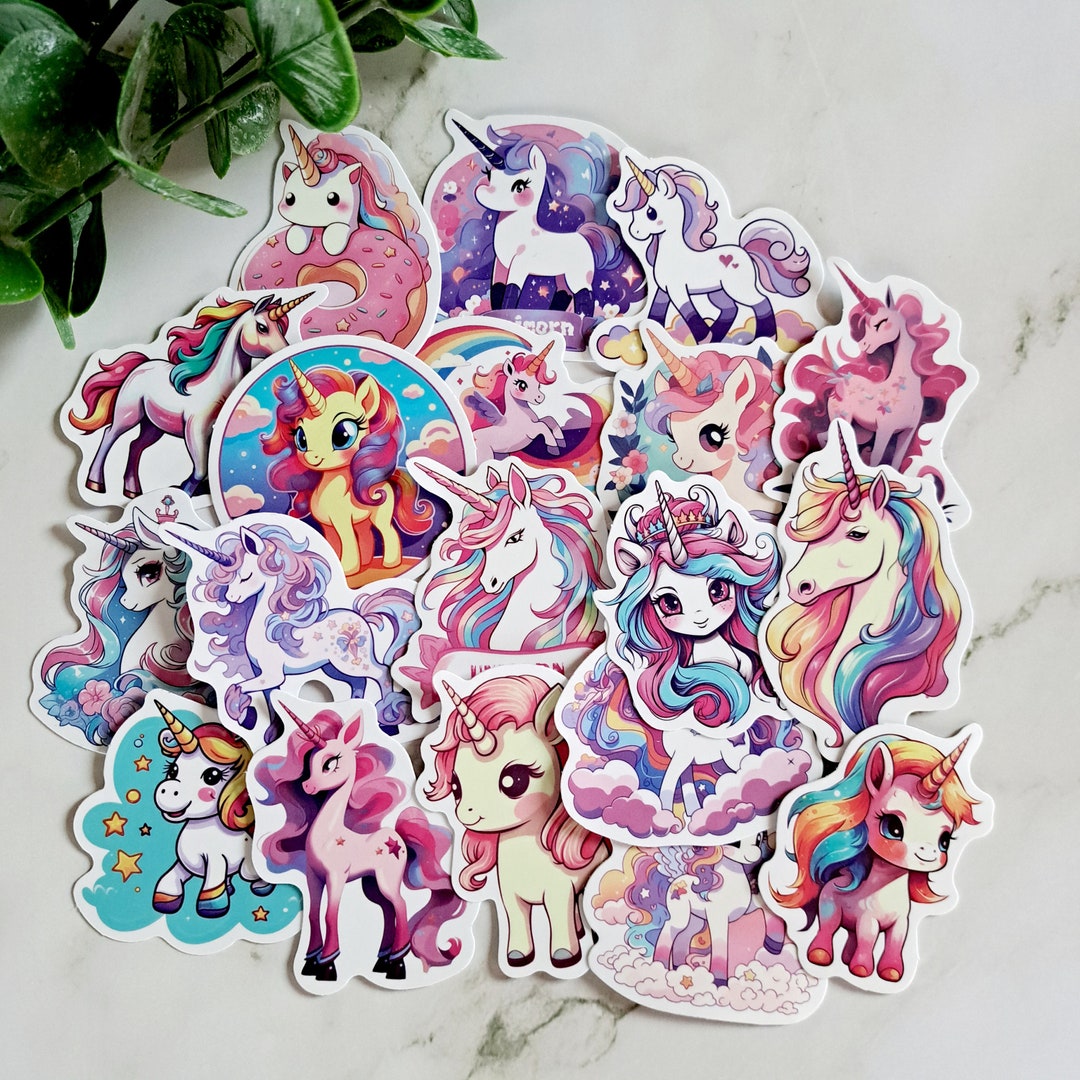 Vinyl Unicorn Sticker Pack| Pack of 5| Waterproof Pegasus Stickers ...