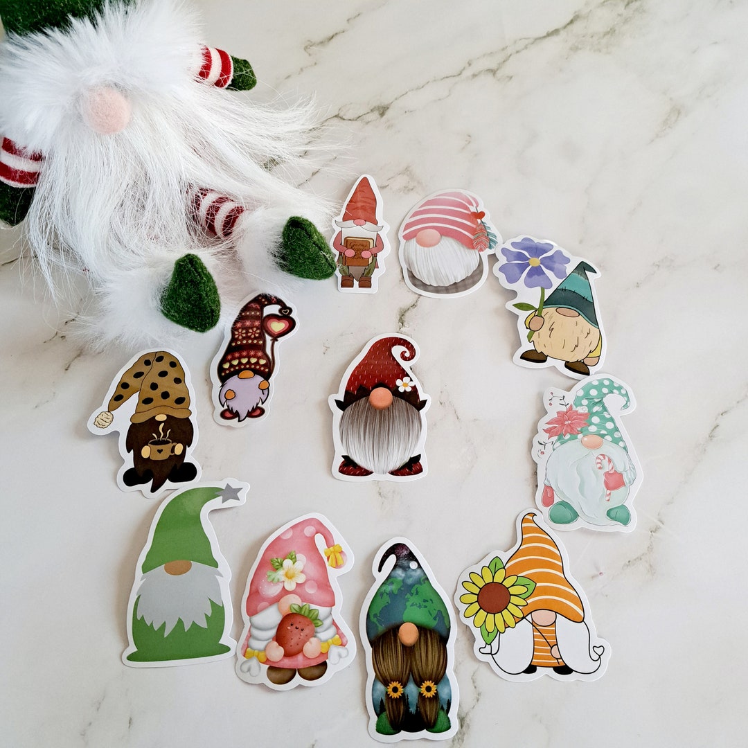 Vinyl Gnome Sticker Pack| Pack of 5| Waterproof| Planner Stickers ...