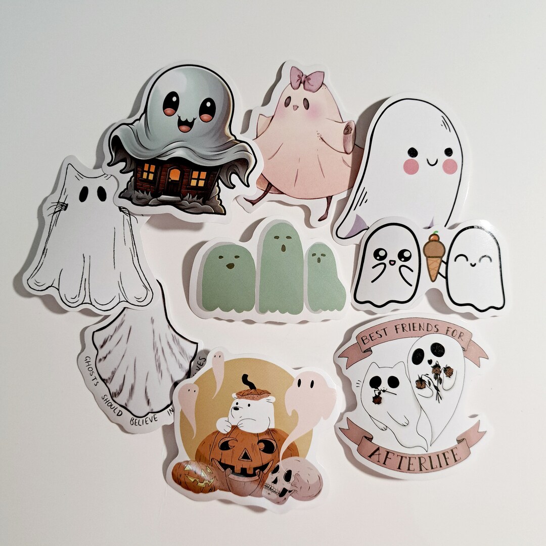 Vinyl Ghost Sticker Pack| Pack of 5| Waterproof Halloween Stickers ...