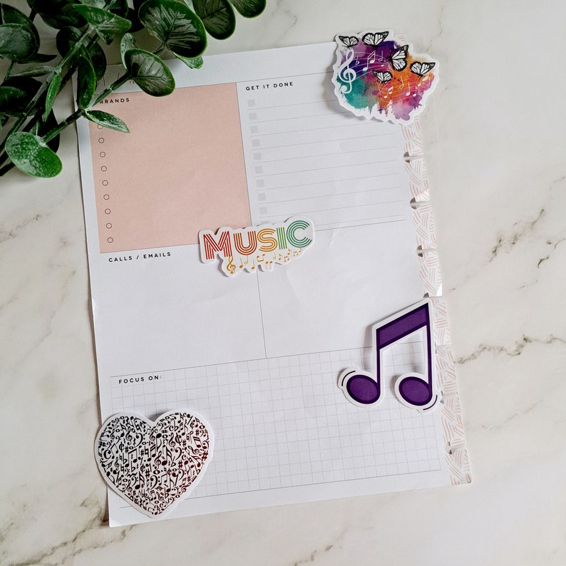 Vinyl Music Note Sticker Pack| Pack of 5| Waterproof Music Stickers ...