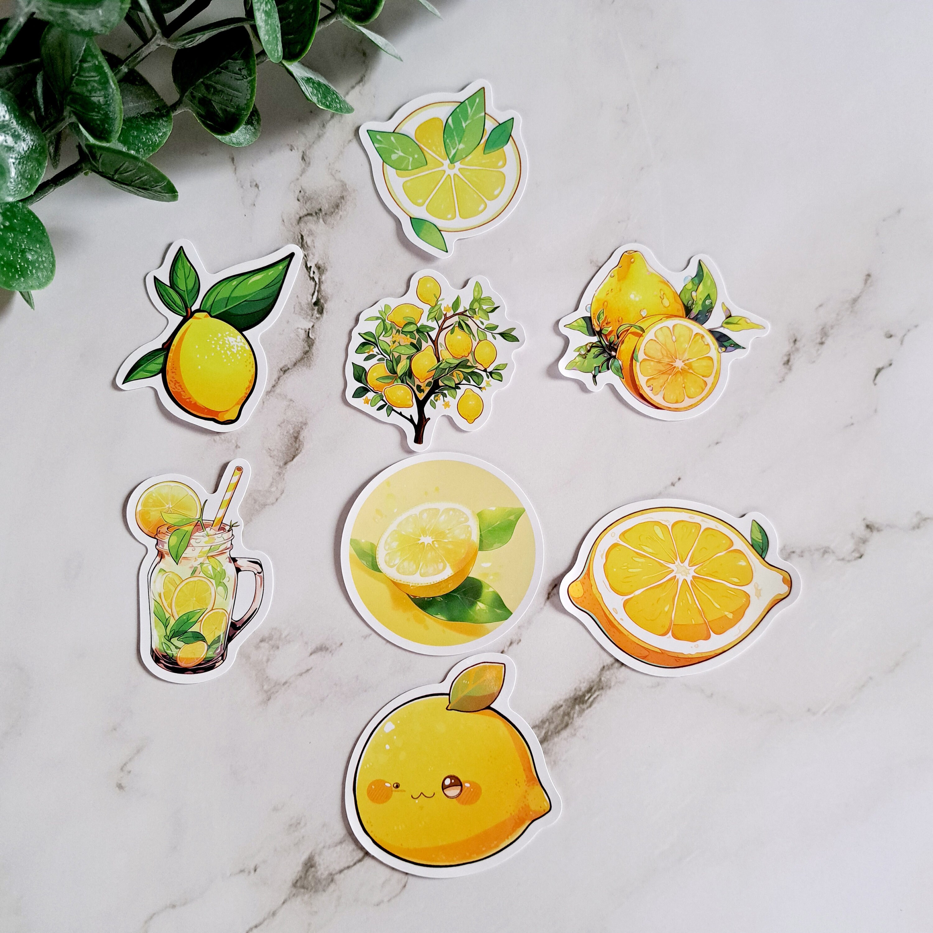 Vinyl Lemon Sticker Pack Pack of 5 Waterproof Fruit Stickers Planner ...