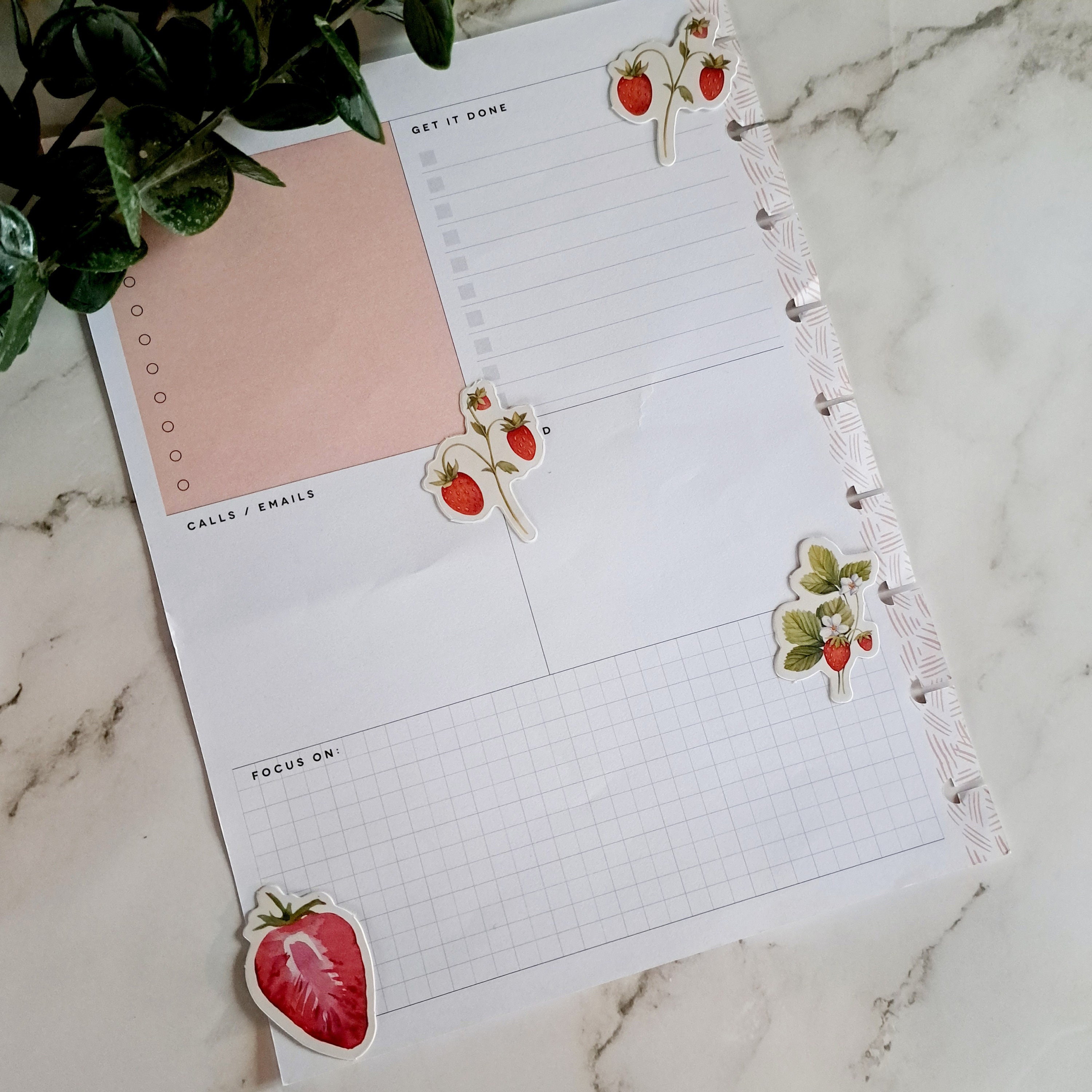 Mini Strawberry Sticker Pack Pack of 6 Planner Stickers Notebook - Etsy