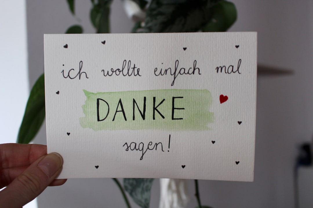 Grußkarte - Ich wollte einfach mal Danke sagen - aquarell - Etsy.de