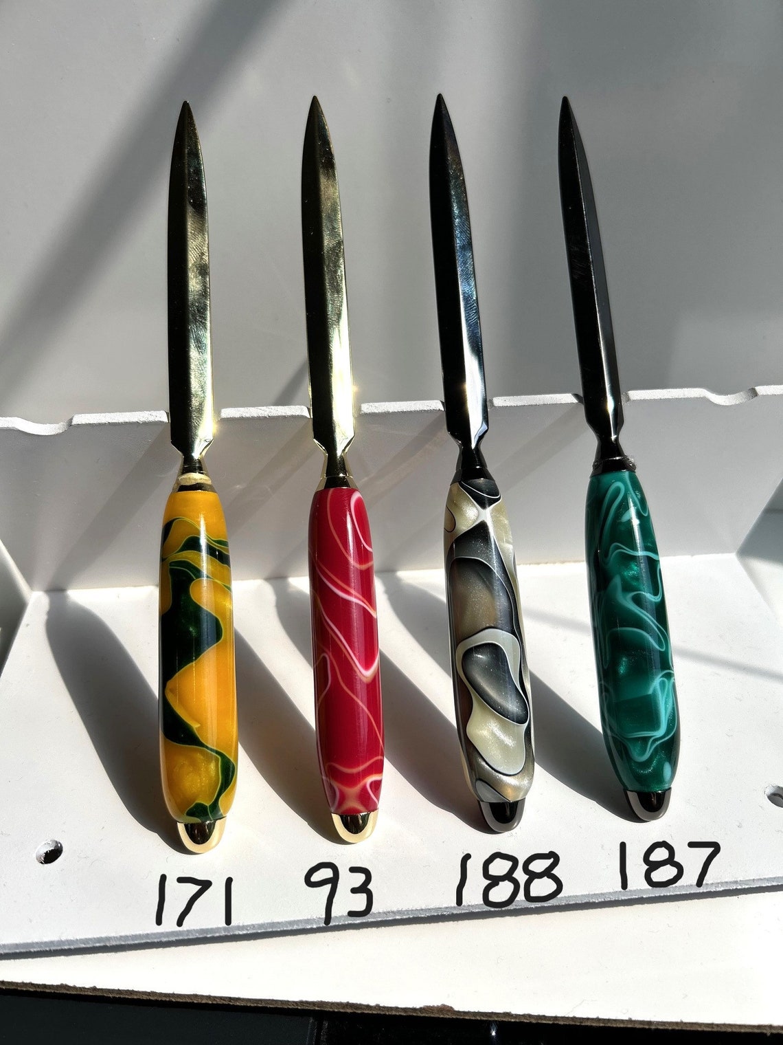 Hand Turned Acrylic Letter Opener, Letter Opener, Handmade Letter ...