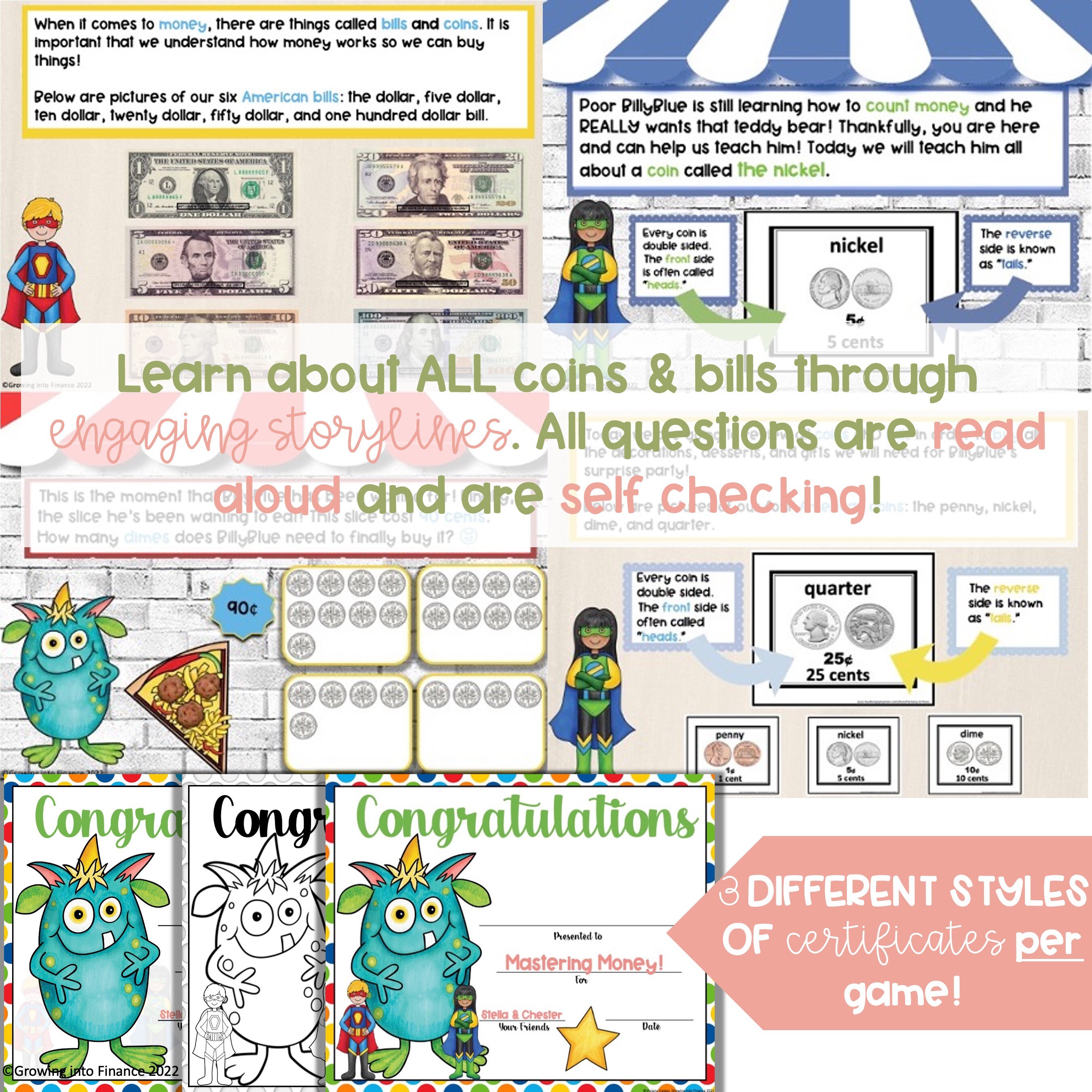 Counting Money Games Bundle | INSTANT DOWNLOAD | Kids Financial ...