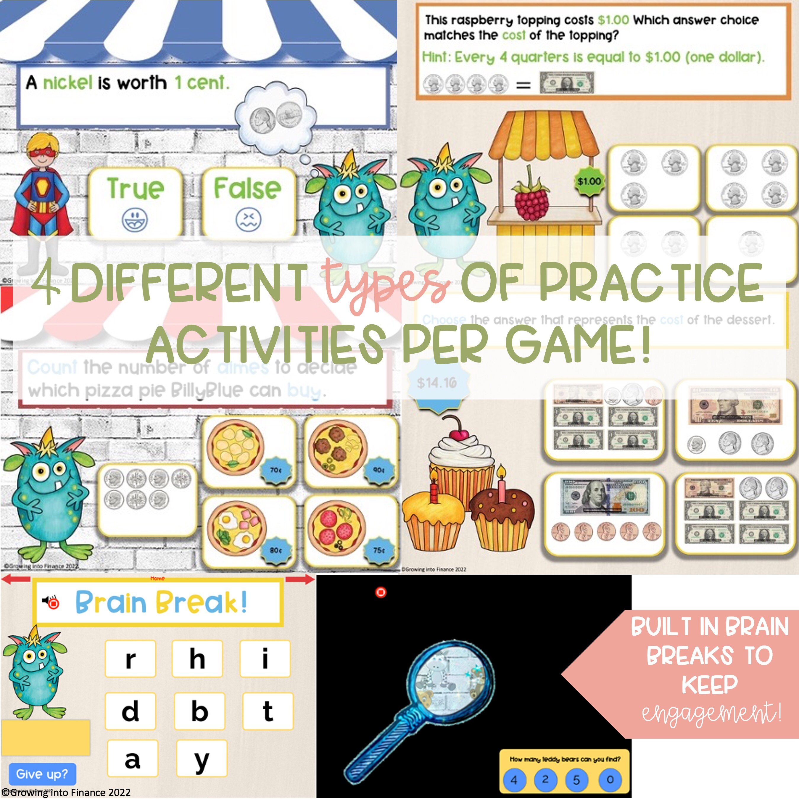 Counting Money Games Bundle | INSTANT DOWNLOAD | Kids Financial ...