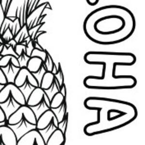 Aloha Color Page Color Download Anxiety Relief - Etsy