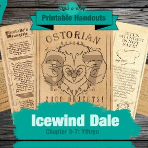 Icewind Dale Ch 3-7 Handouts Faerun Ythryn TTRPG Digital Download DM ...