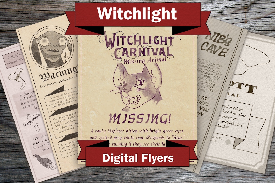 Witchlight Carnival Flyers | Digital TTRPG Flyers Carnival Handouts ...