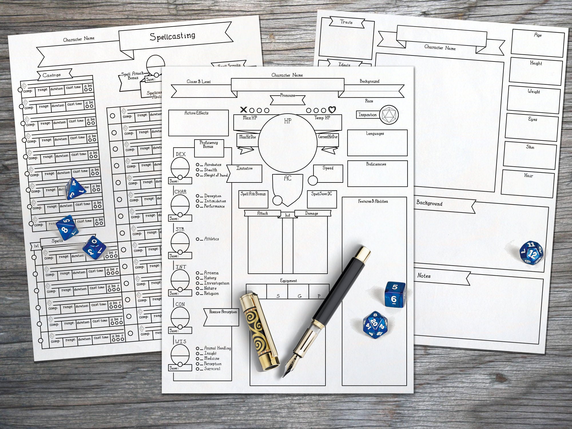 Dnd Character Sheet: 5e TTRPG Beginner Friendly Digital Dnd - Etsy