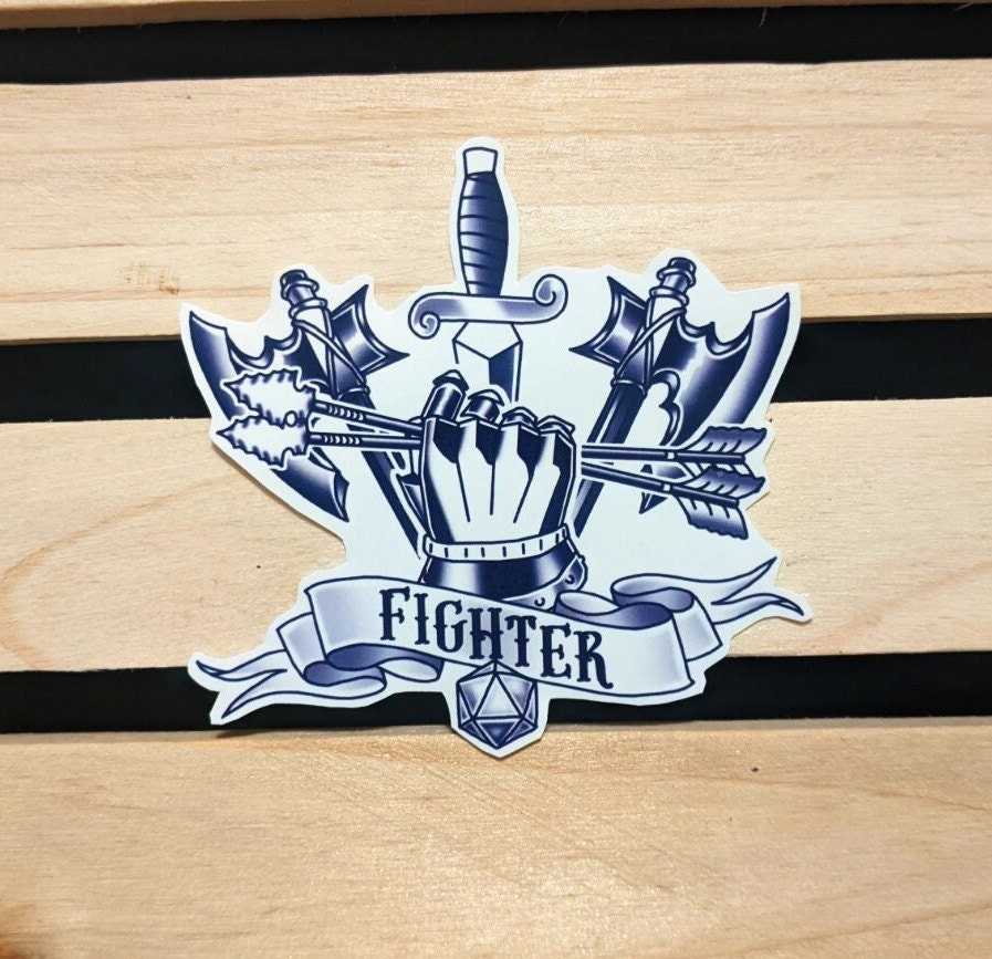 Dnd Fighter Sticker Dnd Class Sticker Dnd Sticker Dnd 5e - Etsy