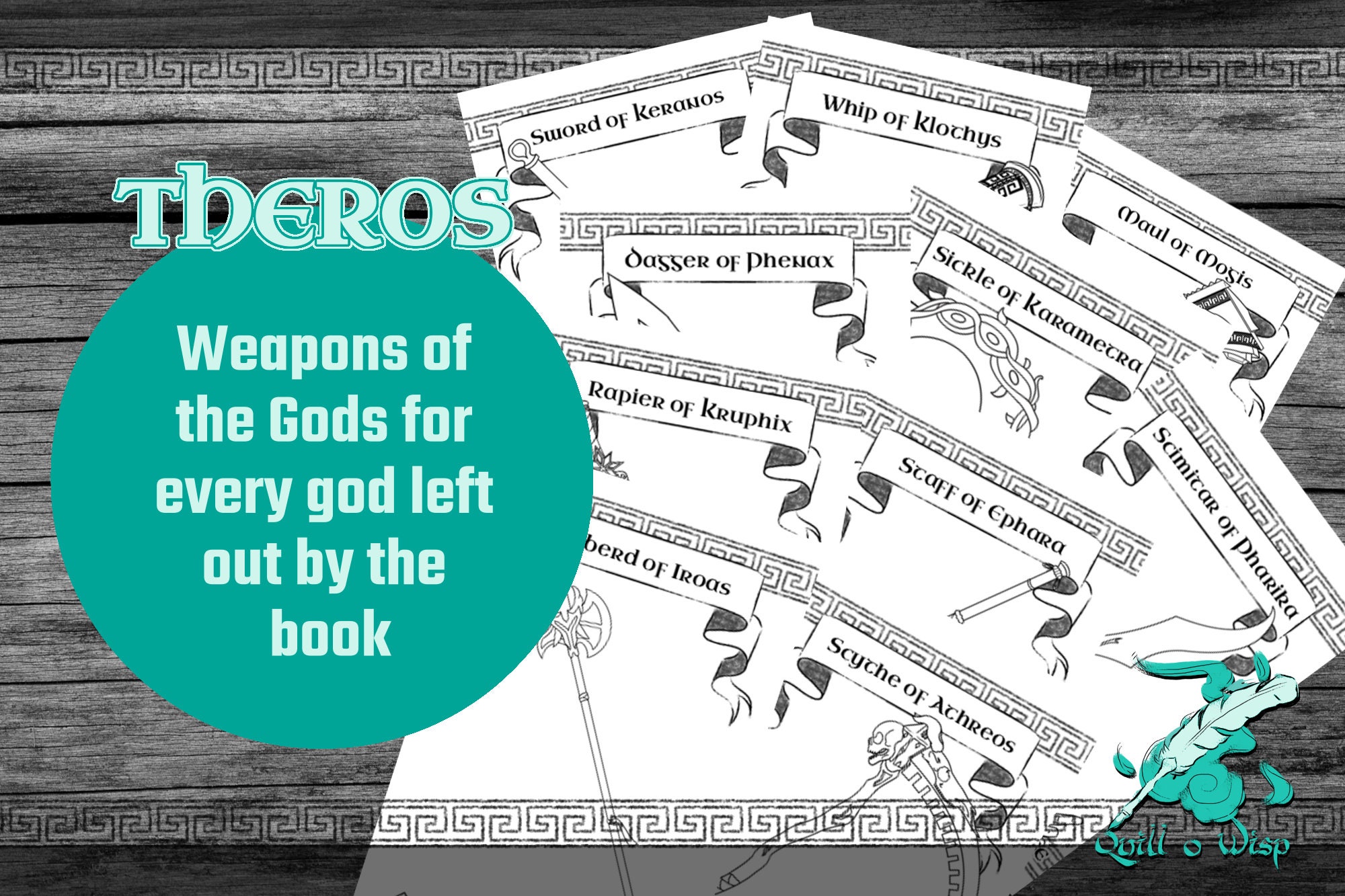 Theros 5E Dnd Weapon Cards Digital Download for TTRPG Enthusiasts - Etsy