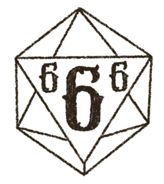 Stickers 666 Sketch/ Tattoo Style D&D D20 Dice Sticker Craft Supplies ...