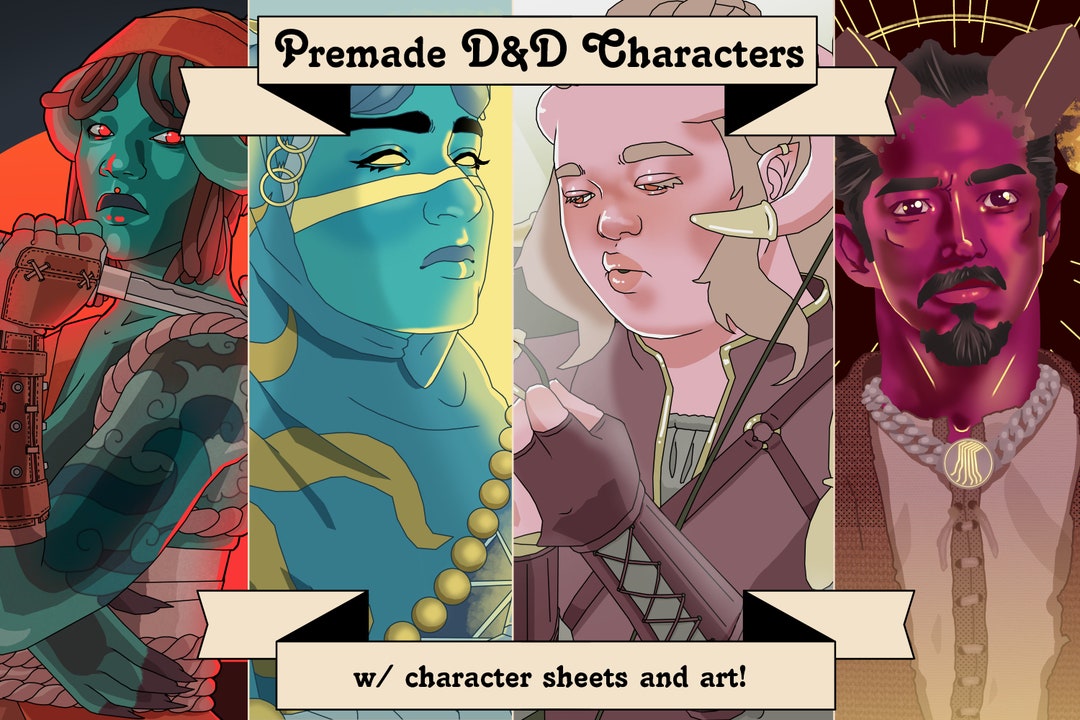 One Shot Dnd Party Characters! | Ready to Play Dnd Character Sheet ...