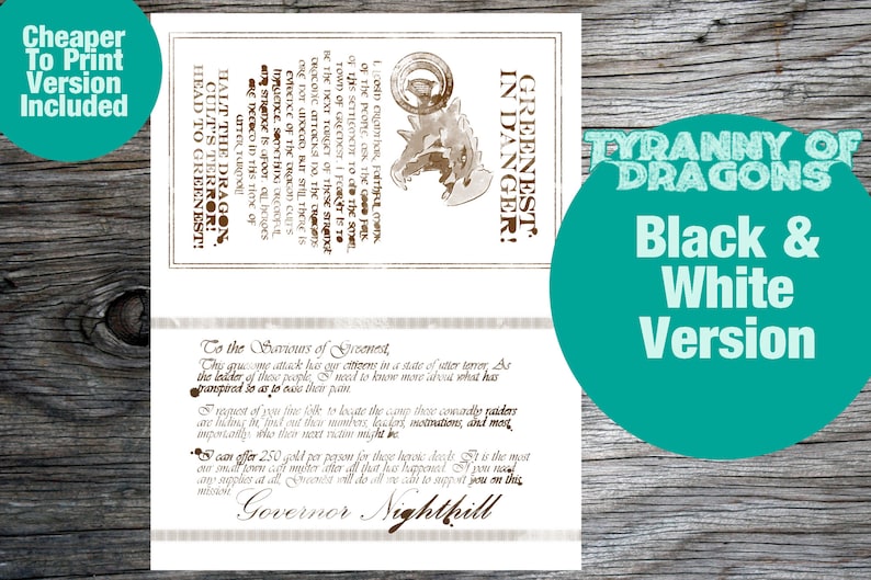 Hoard of the Dragon Queen Handouts Tiamat Faerun Dnd Props - Etsy