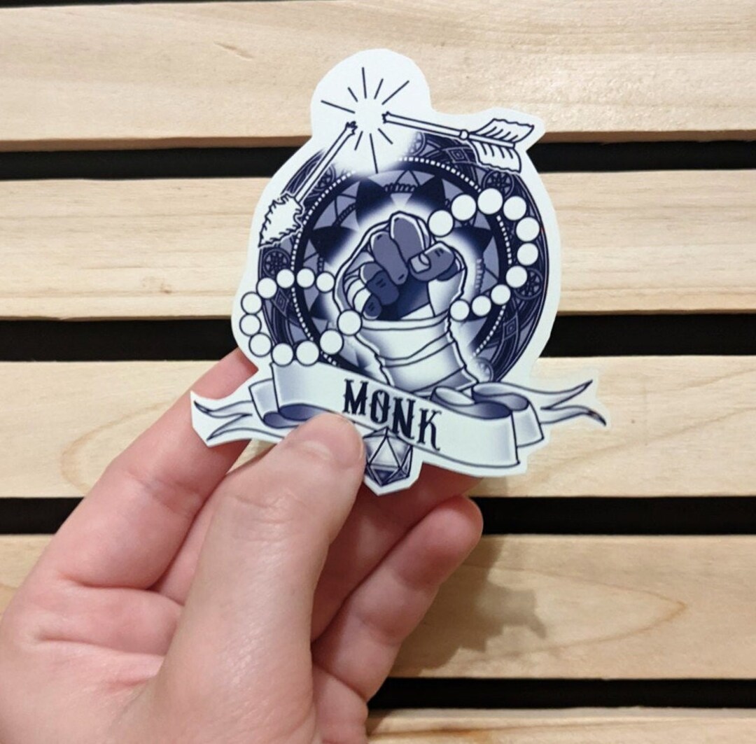 Dnd Monk Sticker | Dnd Class Sticker | Dnd Sticker | Dnd 5e - Etsy