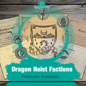 Factions Only - Waterdeep Dragon Heist TTRPG Adventure Printable for ...