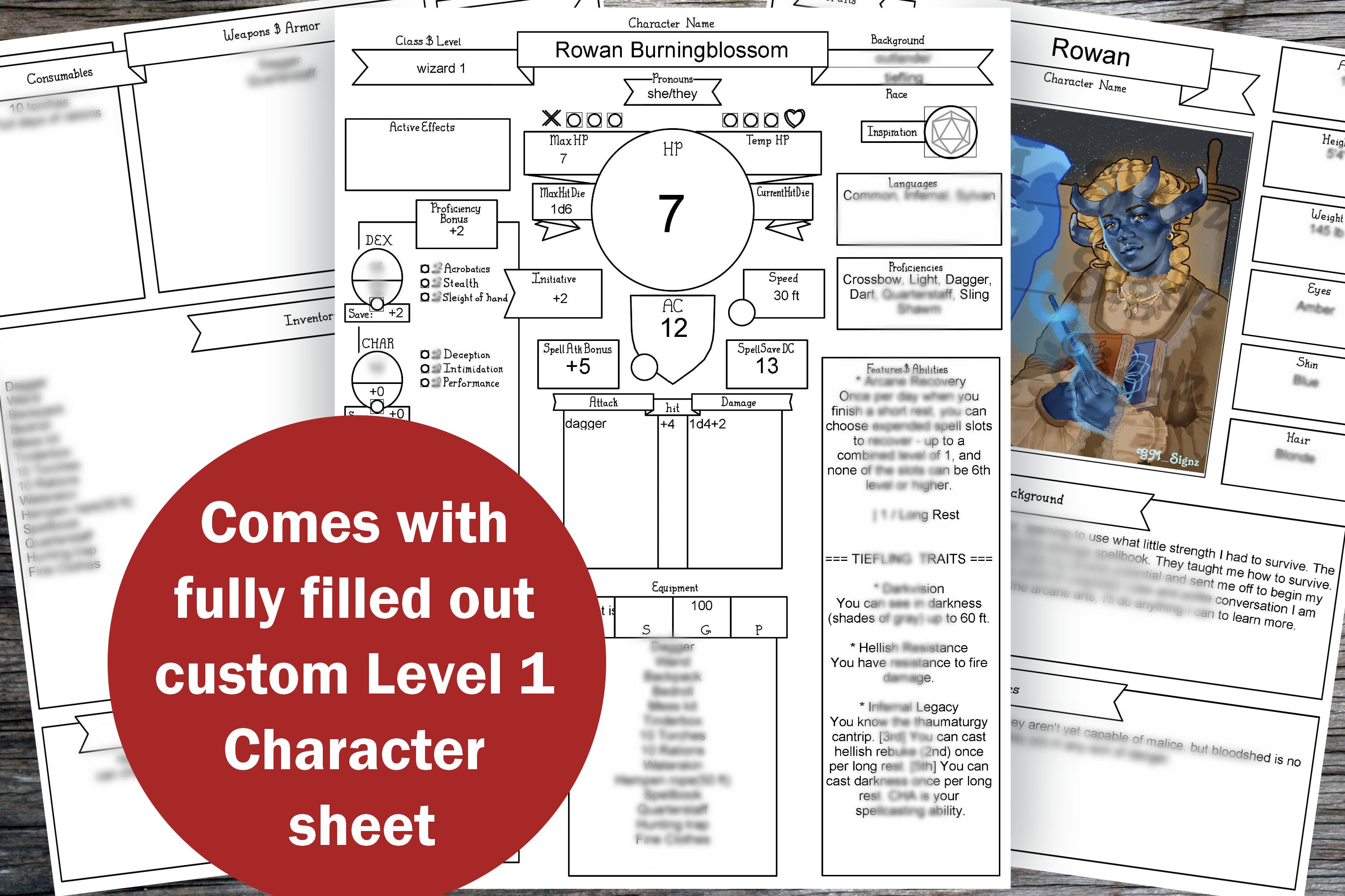 One Shot Dnd Party Characters Ready to Play Dnd Character Sheet Great ...
